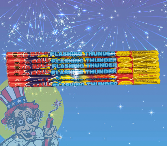 10 BALL FLASHING THUNDER – Krazy Kaplans Fireworks