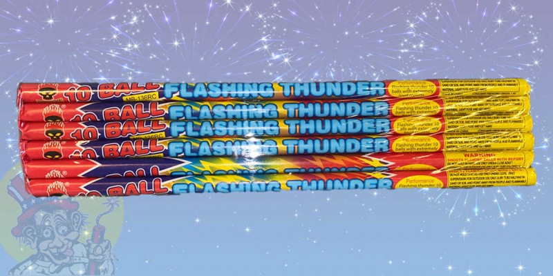 10 BALL FLASHING THUNDER – Krazy Kaplans Fireworks
